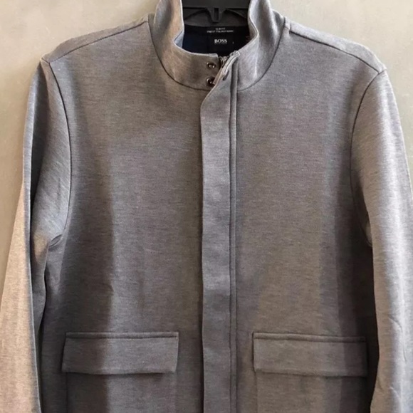 Hugo Boss | Jackets & Coats | Hugo Boss Slim Fit Grey Mens Jersey ...